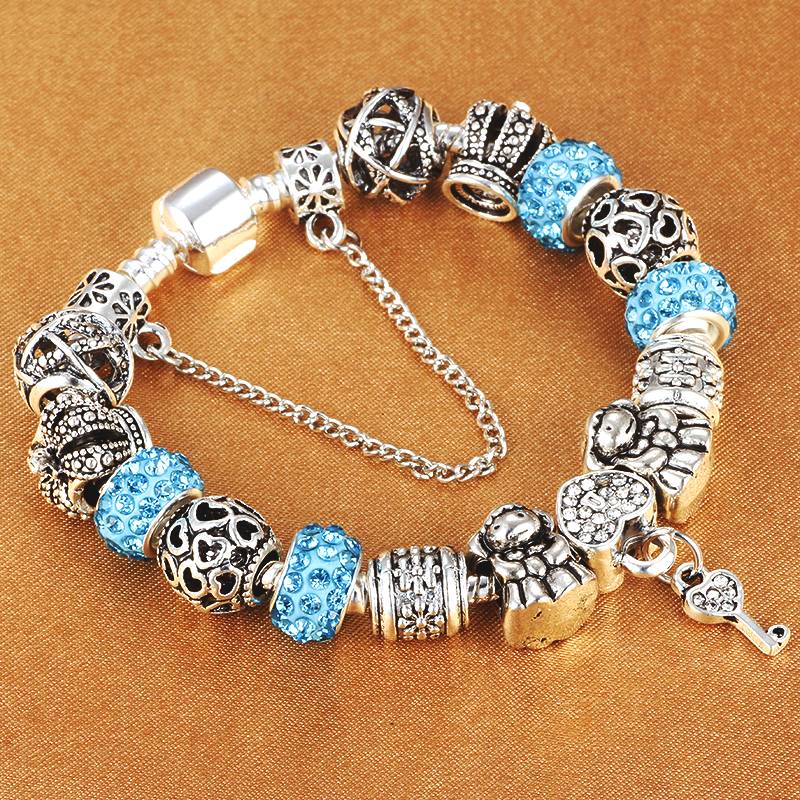 Women's Silver Plated Charm Bracelet